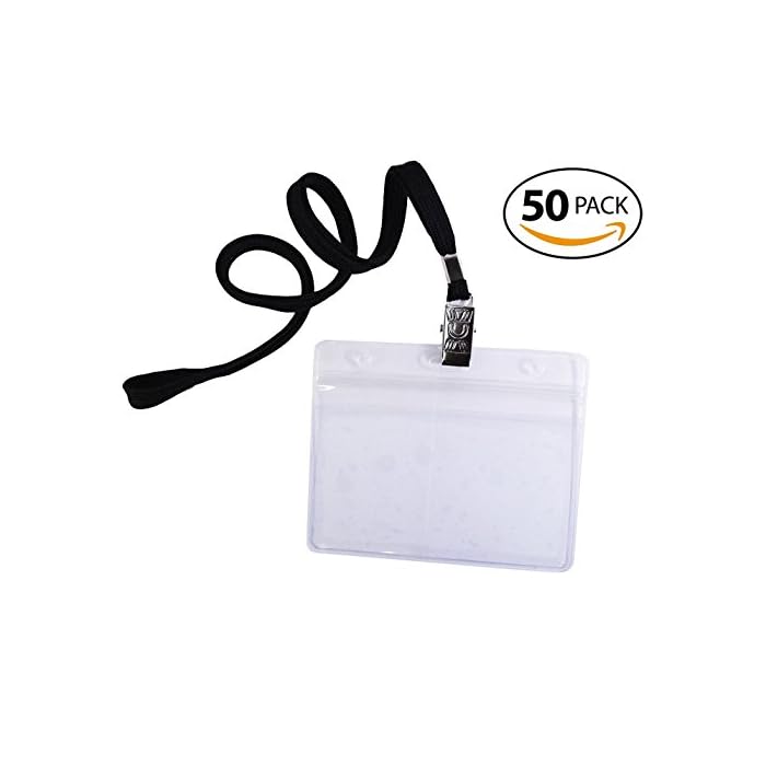 Buy Name Tags 50 Pcs Waterproof Clear Plastic Horizontal Name Tag Badge 