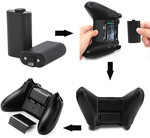 Xbox One Controller Battery Pack, 2 1200mAh Rechargeable Battery Pack ...