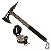 M48 Ranger Tomahawk Axe with Lensatic Compass and Sheath - Cast Stainless Steel Axe Head with ...
