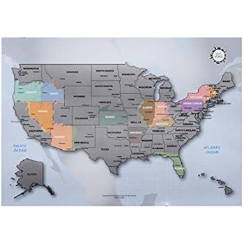Amazon.com: Personalized Scratch-off Us Map the United States of ...