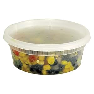 Amazon.com : Pack of 10 Half Pint Plastic Deli Container / 8 oz ...