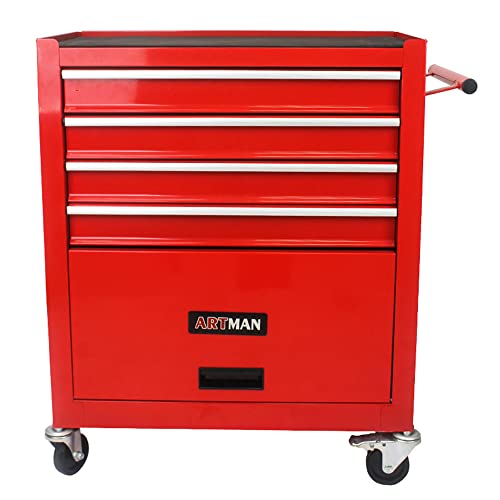 SILLAMMI 4-Drawer Rolling Tool Cabinet with Wheels, Tool Chest Storage ...