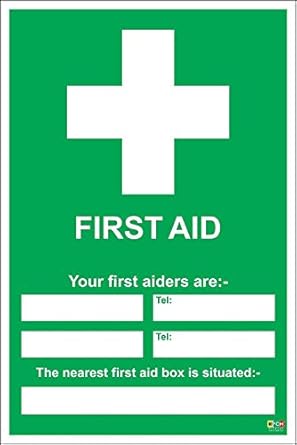 First aid your first aiders are sign - Self adhesive sticker 300mm x ...