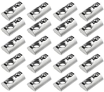 25 Pack 2020 Series M5 T Slot Nuts Roll-in Spring Ball Loaded Elastic ...