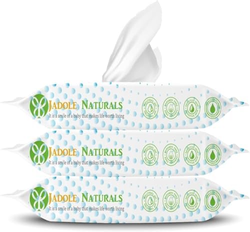 Jadole Naturals Pure Water Baby Wipes with Aloe Vera – 180 Count ...