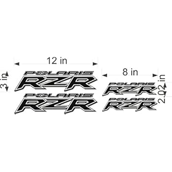 Amazon.com: Polaris RZR 4 pack BLACK utv logo decal, graphic, sticker ...