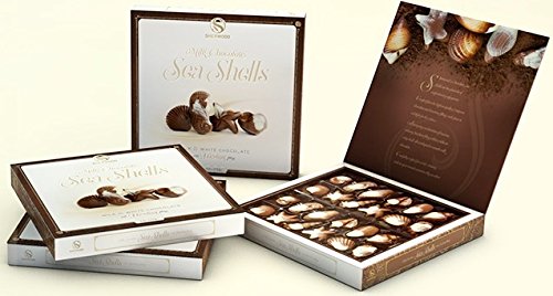 Pack Of 2 European Milk & White Chocolate Sea Shells With A Luxurious ...