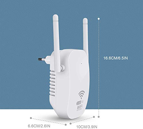 WiFi Range Extender Booster Repeater for The Houes, 1200Mbps (2500FT) WiFi 2.4 & 5GHz Dual Band ...