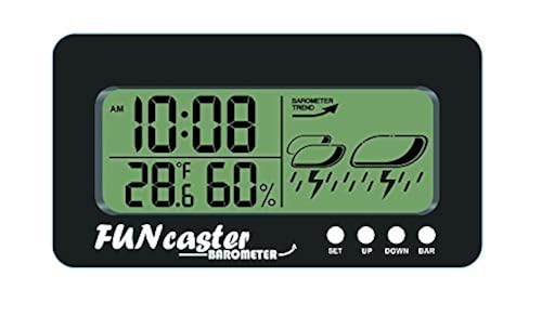 TecScan FUNcaster Barometer Ambient Weather Clock for Golf Cart, Boat ...