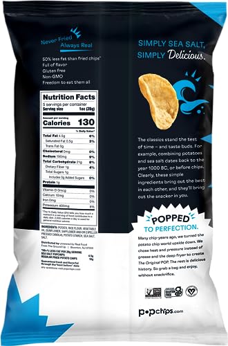 Popchips Sea Salt Potato Chips 5 oz Bags (Pack of 5) | Pricepulse