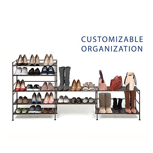 Seville Classics Multi Level Shoe Rack Sturdy Freestanding Shelf for ...