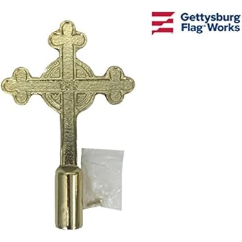 Amazon.com : 8" Gold Catholic Cross, Finial topper for indoor and ...