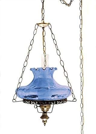 27 in. Crackle Hurricane Pendant Lamp w 14 in. Tamoshanta Shade ...