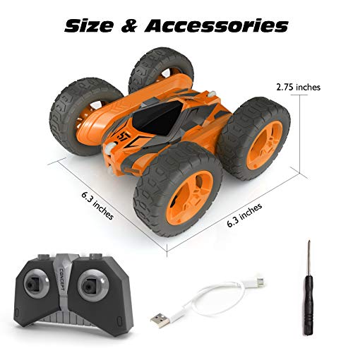 Tecnock Remote Control Car for Kids, 360 ° Rotating Double Sided Flip ...