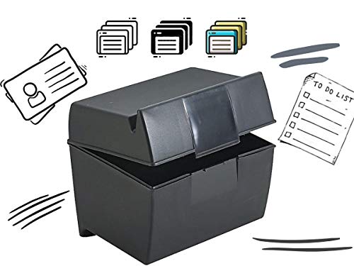 1InTheOffice Index Card Box 4x6 Index Card Holder 400 Capacity (2 Pack ...