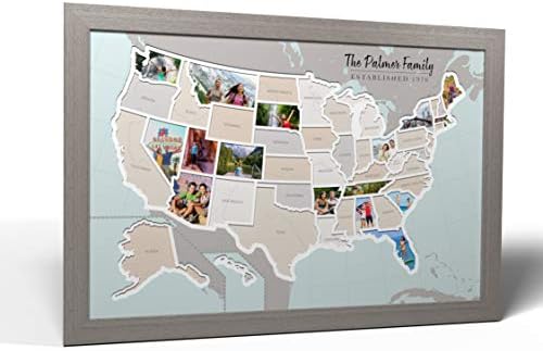 Personalized 50 States USA Photo Map - Frame Optional - Made in America ...