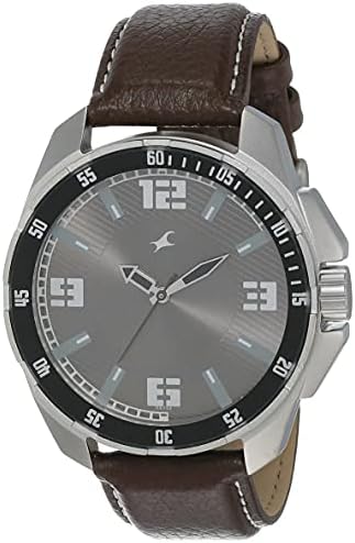 سعر Titan Fastrack 3084SL02 Leather Grey Dial Tachymeter Bezel Round ...