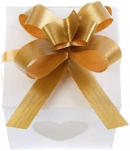 SiDeSo 50 pcs tira lazo dorado/Pull bow/lazos de boda decoración para ...