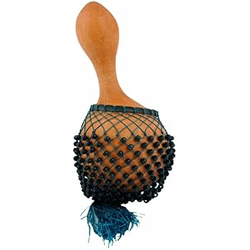 Amazon.com: African Axatse Gourd Shaker - Maraca, Rumba Shekere - 6" X ...