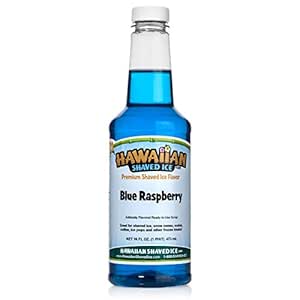 Amazon.com : Hawaiian Shaved Ice Syrup, Blue Raspberry, Pint : Dessert ...