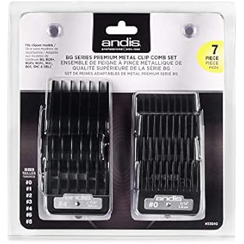 Amazon.com: Andis BG Premium Metal Clip Comb Guide Set for Detachable Blade Clipper #33640: Beauty