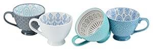 Amazon.com | Signature Housewares Pad Print PP11 Assorted Footed Mugs ...