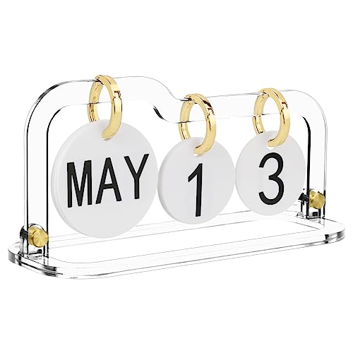 Acrylic Perpetual Desk Calendar 2023-2024 Standing Flip, Vintage ...