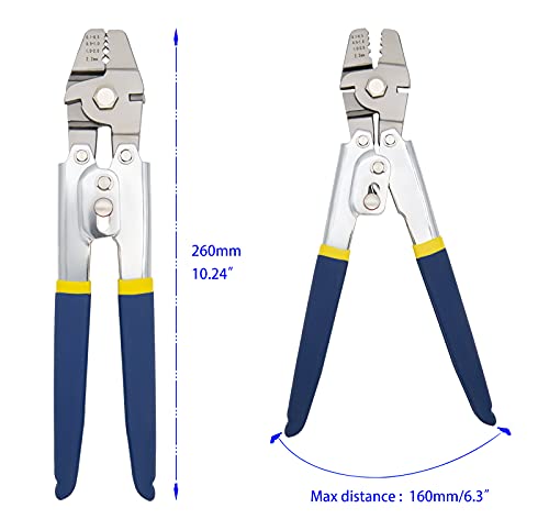 Rope Crimper Tool, Wire Rope Crimping Tool Kit Cable Crimps up to 2.2mm ...