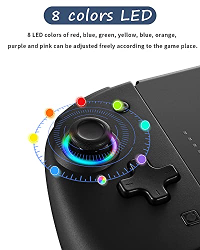 binbok Joypad para Switch, Controlador Inalámbrico 8 Colores LED ...
