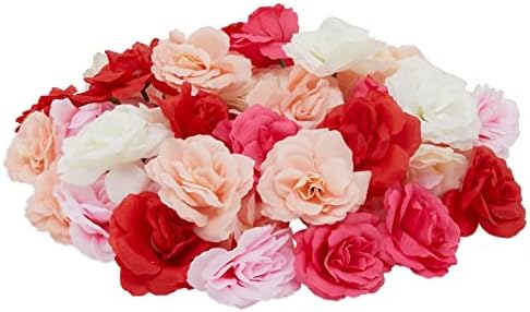Juvale 60 Pack Silk Artificial Flower Heads for Bridal Shower ...