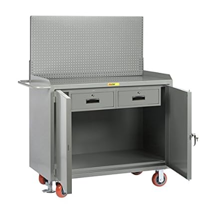 Little Giant MB2D24482DRFLPB 48" Wide Mobile Service Bench, Pegboard ...