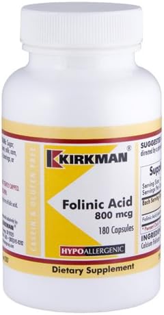 Folinic Acid 800 mcg Capsules - Hypo - 180 ct - DailyNutriPlus LLC