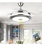 Amazon.com: MoreChange 36" Smart Bluetooth Ceiling Fans with Lights and ...