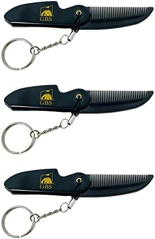 G.B.S Beard Mustache Folding Comb with Key chain Handmade Saw Cut, Pack ...