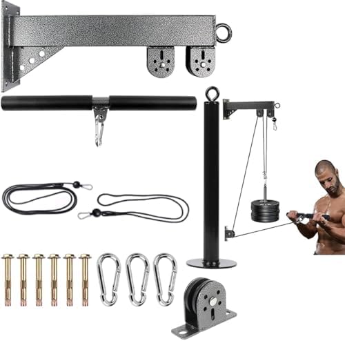 Jidyous Wall-mounted Cable Pulley System, Forearm Wrist Trainer Lat ...
