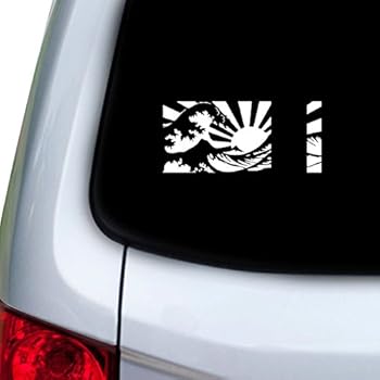 Amazon.com: (1) Japanese Rising Sun JDM Vinyl Decal Car Window Sticker ...
