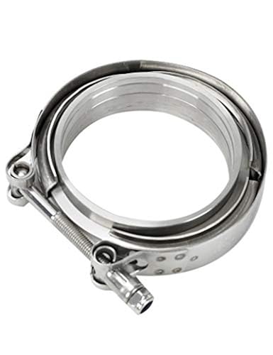 BLACKHORSE-RACING 4" Inch V Band Clamp with Stainless Steel Flange 4 ...