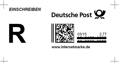 50 x Briefmarke, Internetmarke 0,62€ Standardbrief bis 20g mit ...