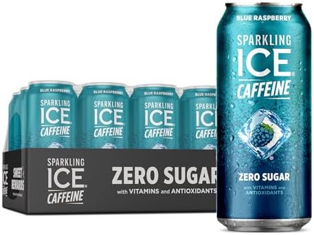 سعر Sparkling Ice +Caffeine Blue Raspberry Sparkling Water, with Antioxidants and Vitamins, Zero ...