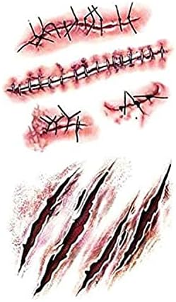 سعر Waterproof Tattoo stickers, Halloween horror cuts lifelike blood ...