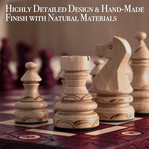 Wegiel Imperator 21-Inch Luxury Wooden Chess Set for Adults and Kids ...