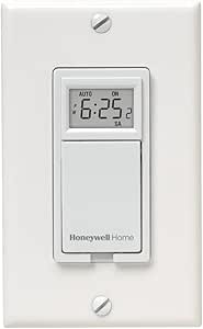 Honeywell Home RPLS530A 7 Day Programmable Light Switch, White ...