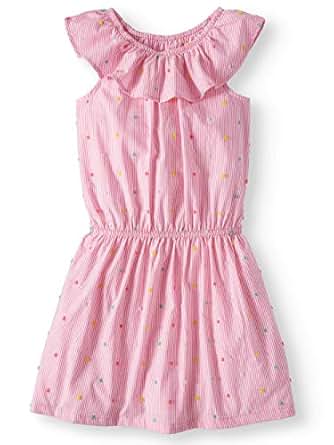 Amazon.com: Wonder Nation Girls New Size XL 14-16 Ruffle Chambray Dress ...