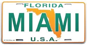 Amazon.com: Miami License Plate , Miami Florida Souvenir License Plate ...