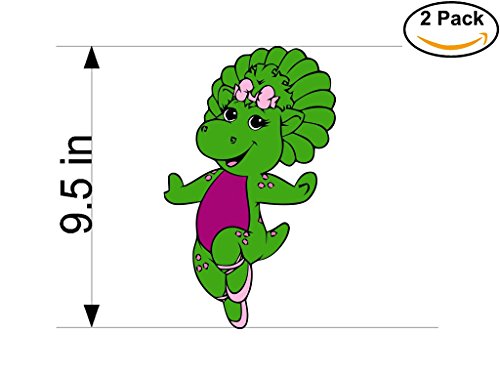 Buy Barney and Friends 2 Stickers 9.5 Inches Cartoon Car Bumper Window ...