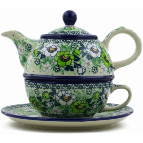 Authentic Polish Pottery Tea Set for One Signature UNIKAT in Good Luck ...