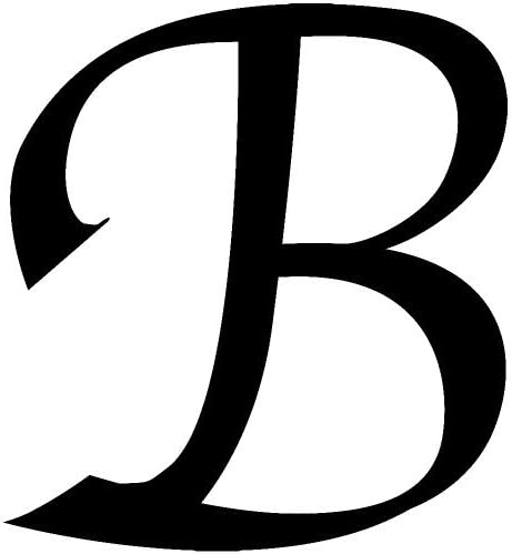 Amazon.com: Letter B Style #03 Decal Sticker (Black), Decal Sticker ...