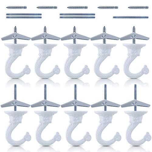 Glarks 10 Sets/40Pcs 1.5 Inch Heavy Duty Swag Hook Ceiling Hook with ...