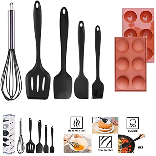 Upgraded Silicone Kitchen Utensils Set with Semi Sphere Silicone Mold ...