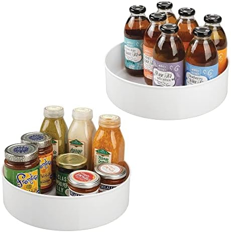 mDesign Set of 2 Lazy Susan Turntable Condiment Holder – Plastic ...